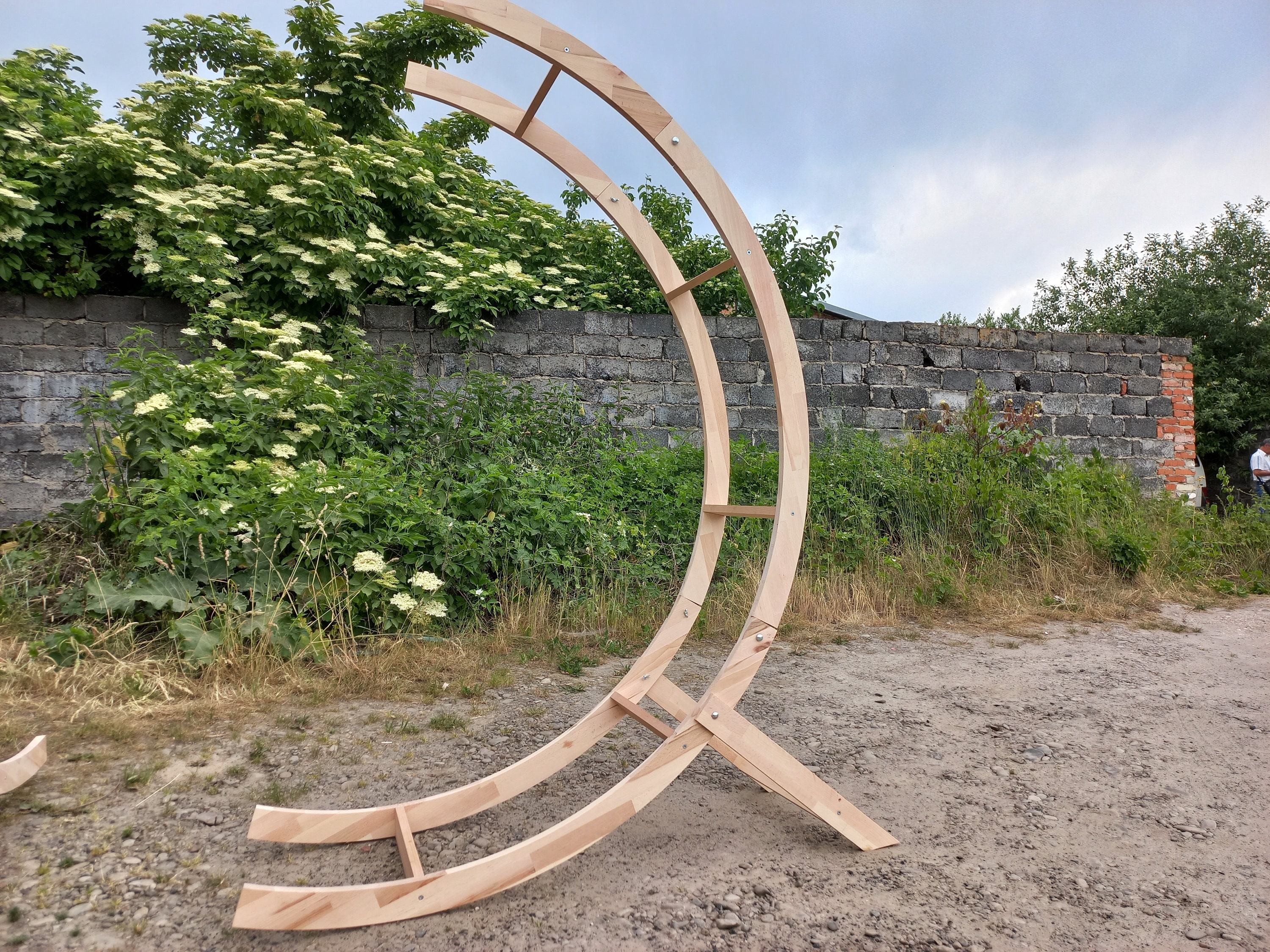 Wooden Double Moon/ Garden Arch/ Wedding Decor Natural Forest/ - Etsy