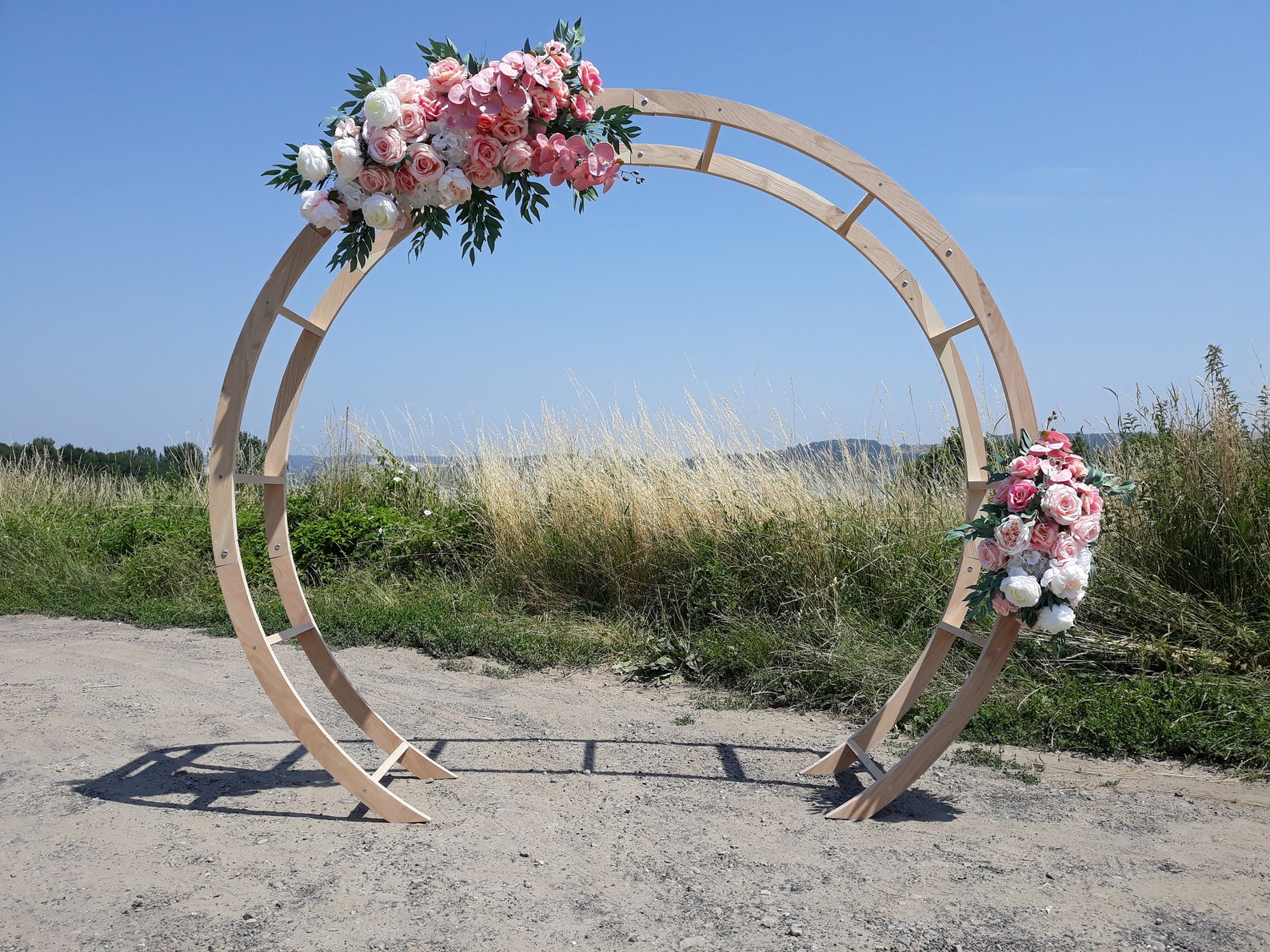 Double Ring Wooden/ Wedding Arch / Wedding Decor Natural | Etsy