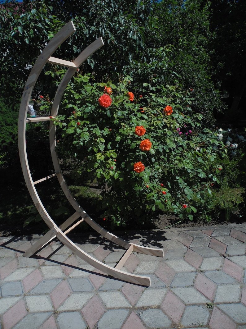 Wooden Double Moon/ Garden Arch/ Wedding Decor Natural Forest/ Wooden ...