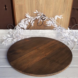 Wooden Circle Cake Stand/ Round Wooden Rotating Cake Stand/ Wedding ...