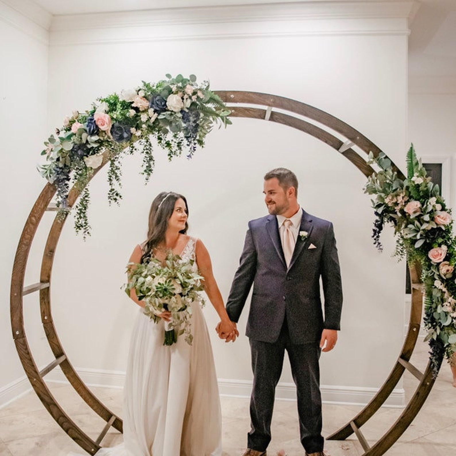 Double Ring Wooden/ Wedding Arch / Wedding Decor Natural Forest ...