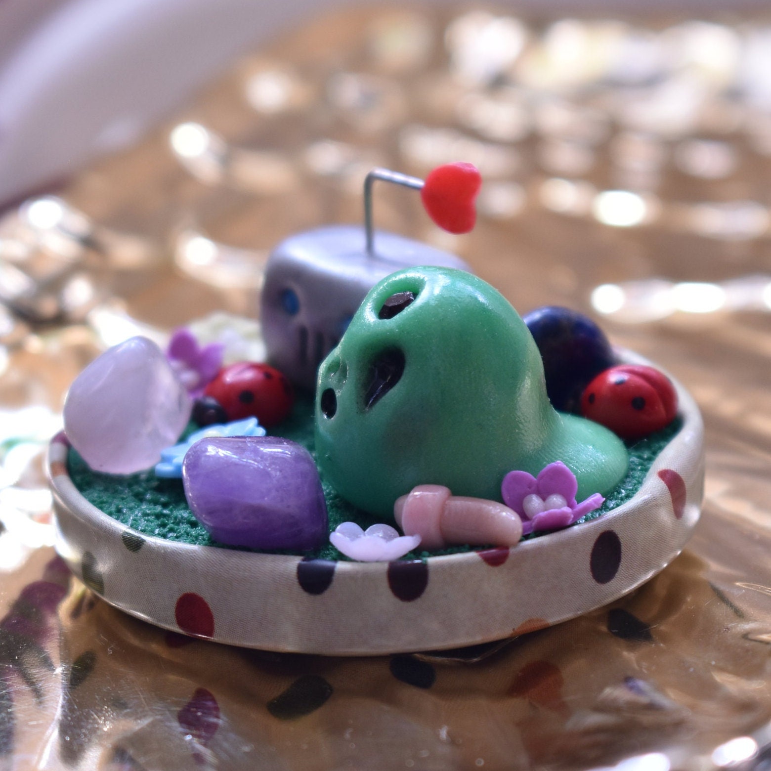 Alien and Robot Jar Lid Art Polymer Clay "altar Companions - Lou Bitsy ...