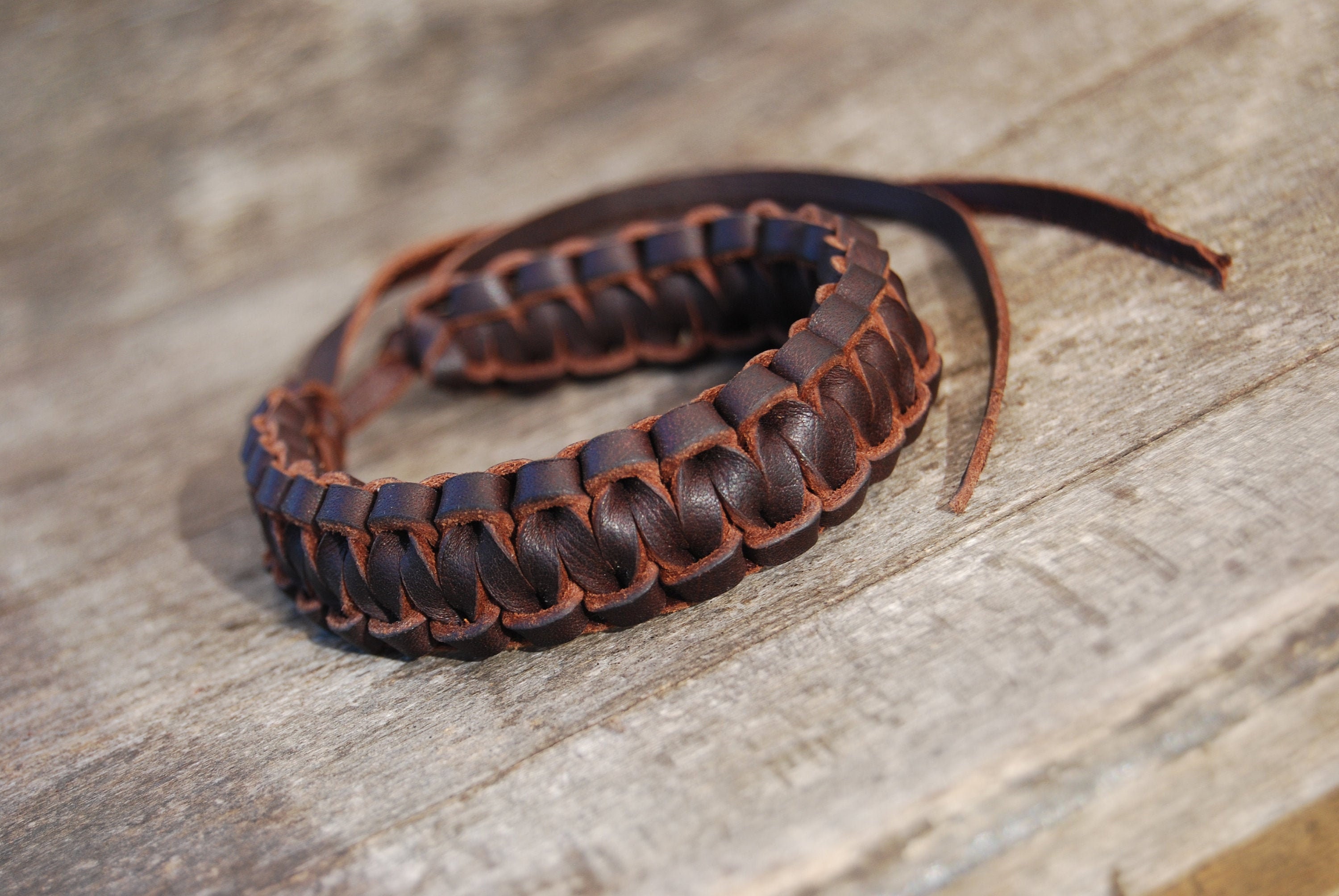 Male Leather Square Knot Bracelet, Hand Braided With 1st Quality Cow ...