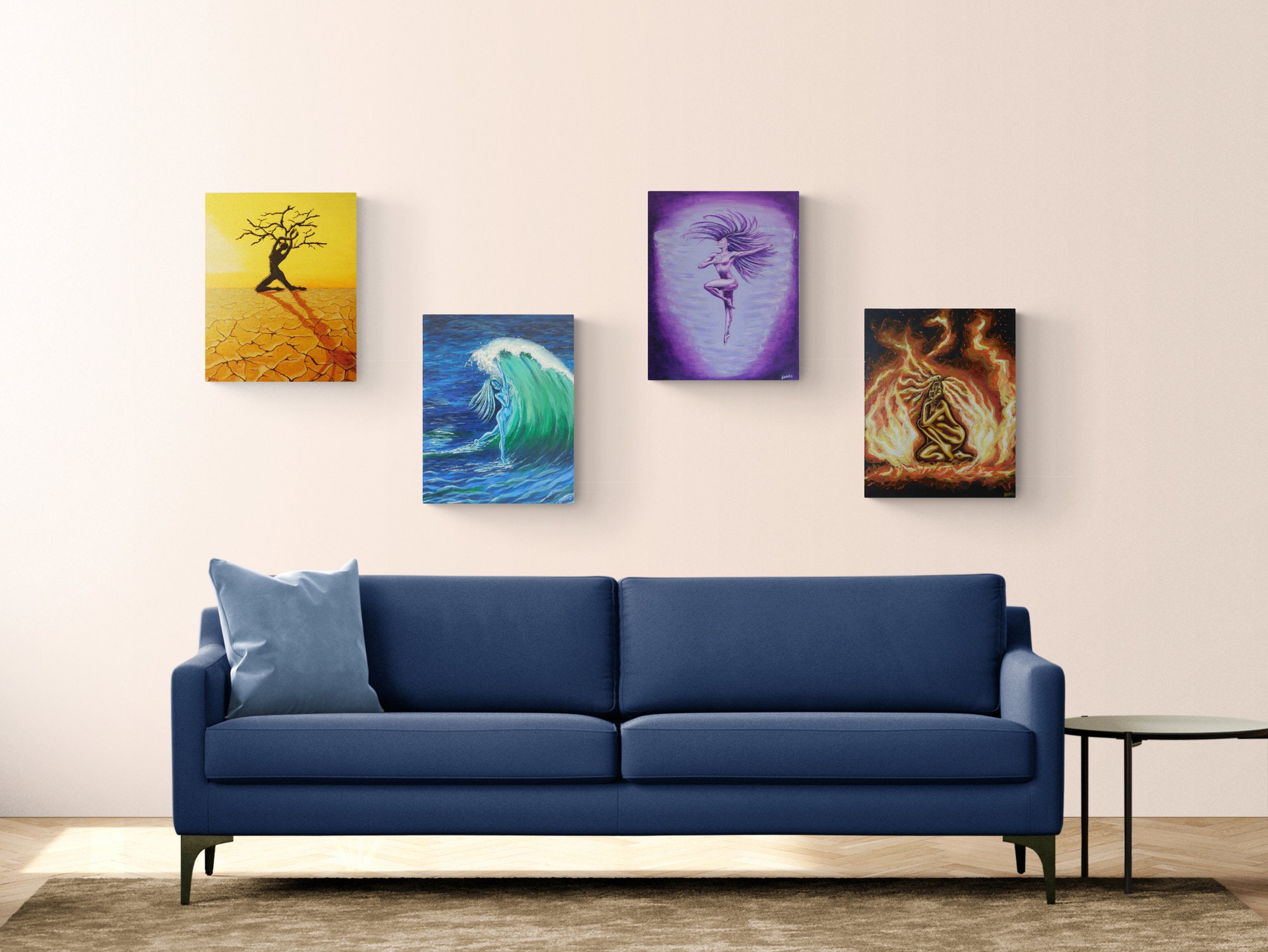 Four Elements FIRE Acrylic Painting on Stretched Canvas 16” X 20” - Etsy