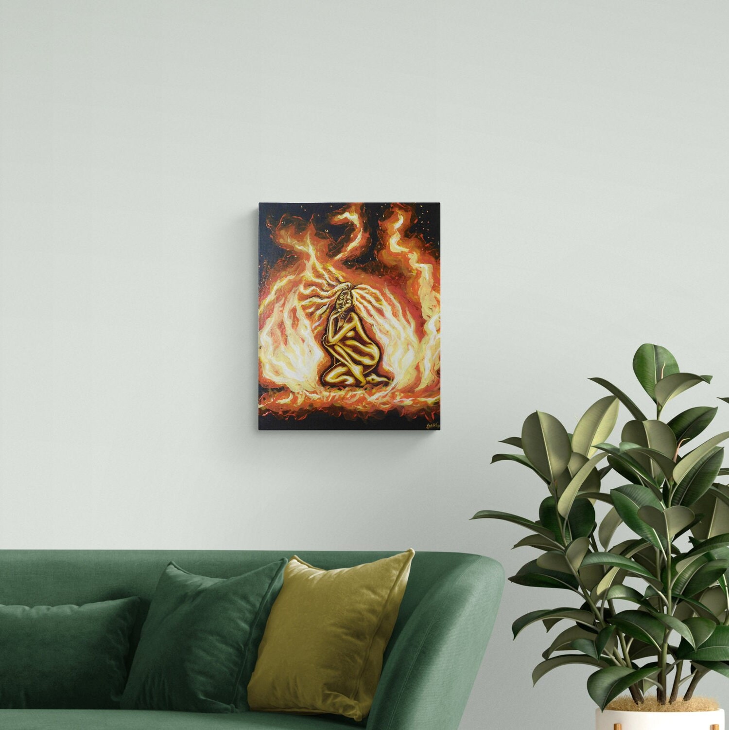 Four Elements FIRE Acrylic Painting on Stretched Canvas 16” X 20” - Etsy