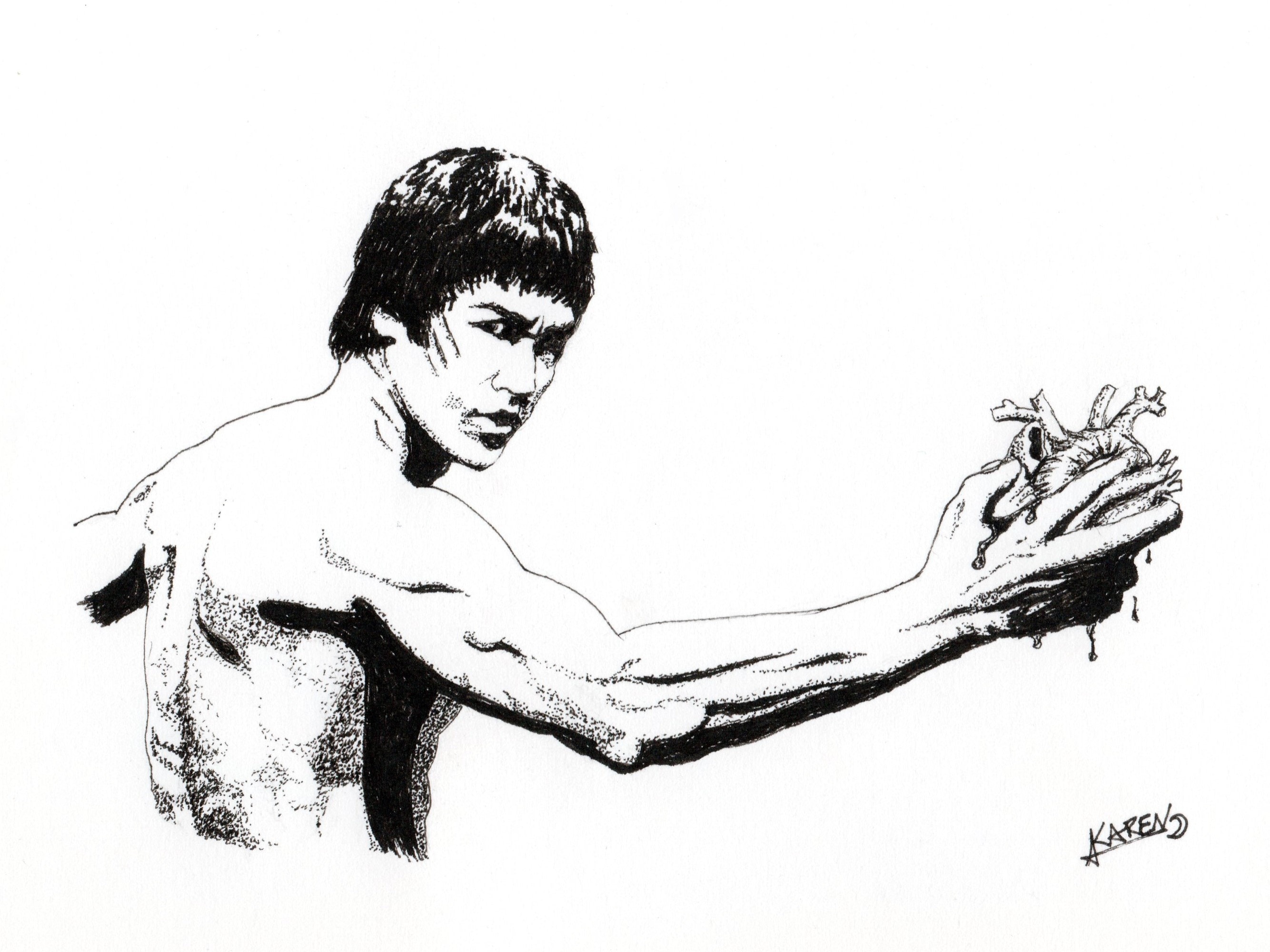 BRUCE LEE - Rip Your Heart Out - Fan Art Print 10"x8" Unframed - Etsy