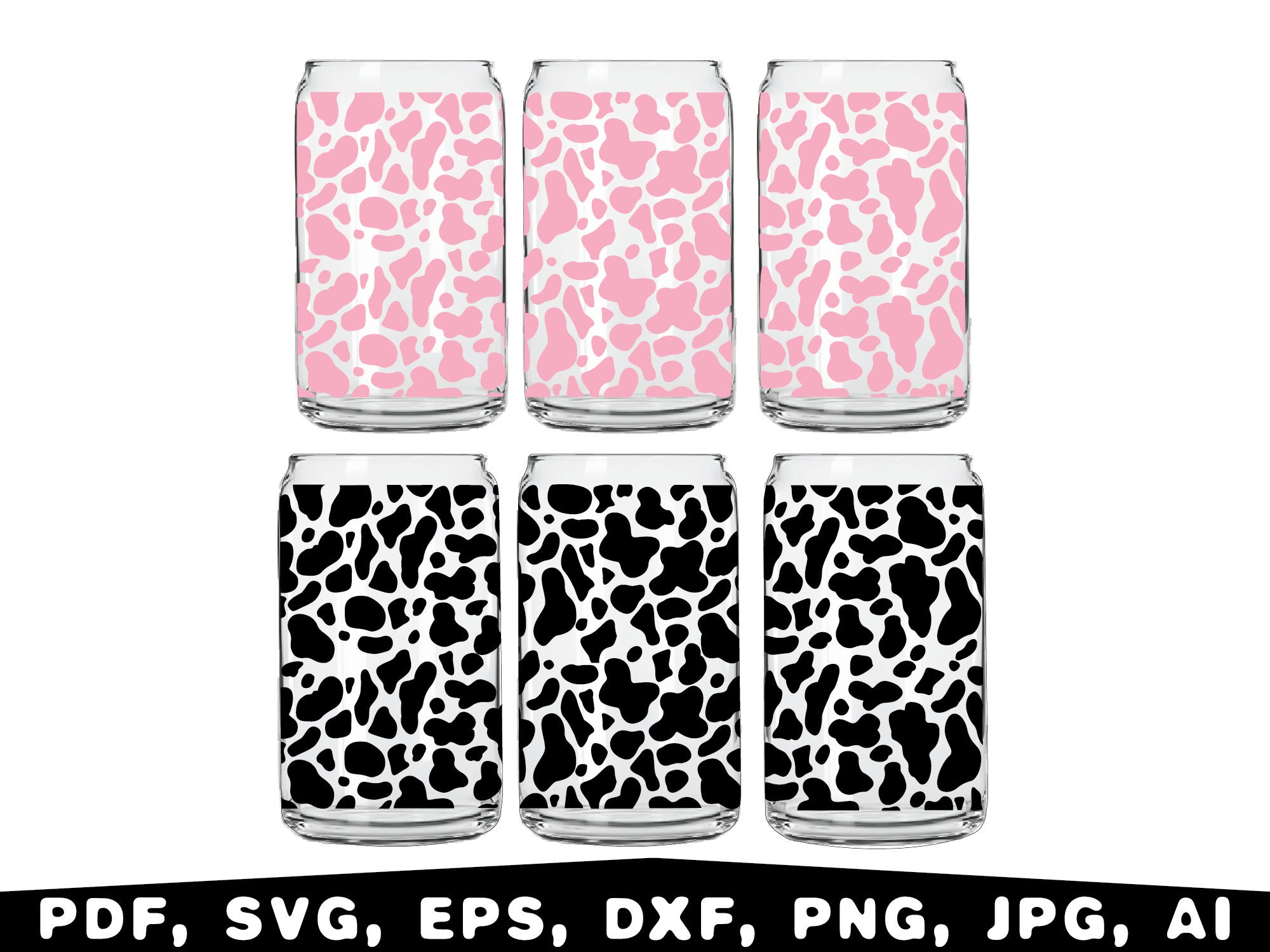 Cow Can Glass Wrap SVG, Baby Cow Glass Wrap Svg, 16oz Cow Head Libbey ...