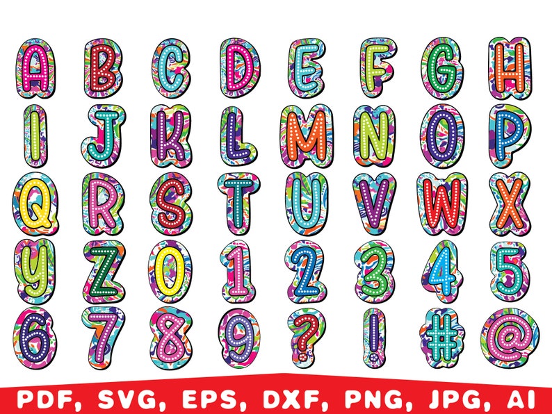 Doodle Letters Svg Bundle, Handwritten Colorful Paisley Floral Alpha ...