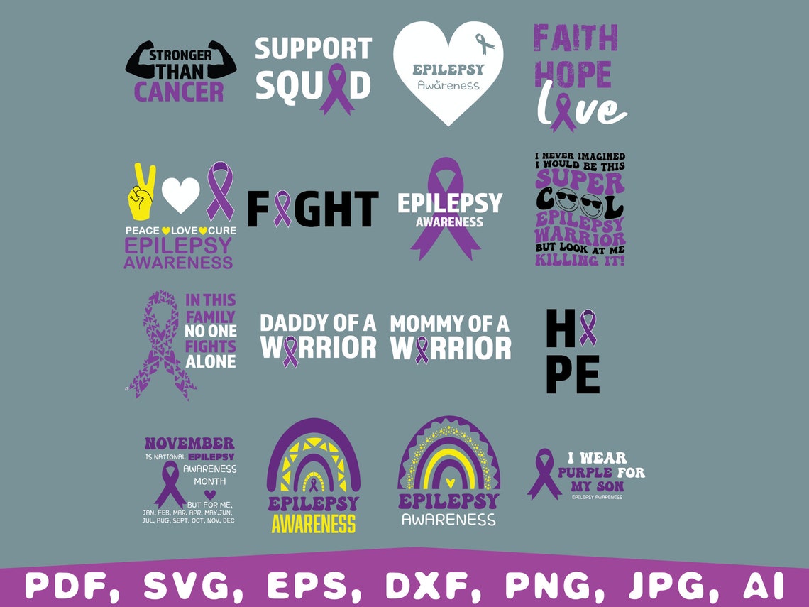 Epilepsy Awareness Svg, Purple Ribbon Svg, Epilepsy Ribbon Svg, Peace ...