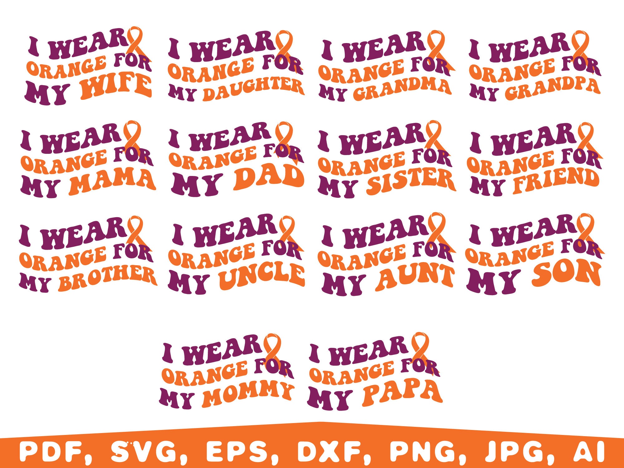 FND Awareness Svg, Functional Neurological Disorder Svg, Orange Ribbon ...