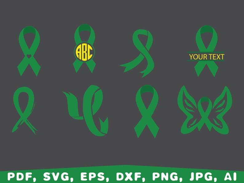 Liver Cancer Awareness Svg, Green Ribbon SVG, Liver Cancer Cut Files ...