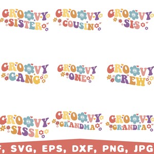 Groovy Family Svg Bundle, Groovy Family Ng, Retro Family Svg, Matching ...