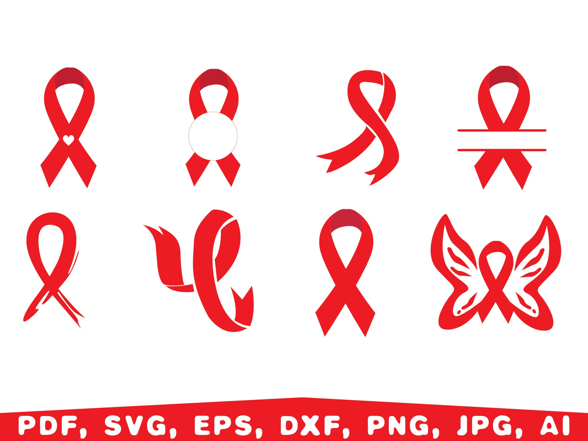 Heart Disease Awareness Svg Png, I Wear Red Svg,red Ribbon Svg, Heart ...