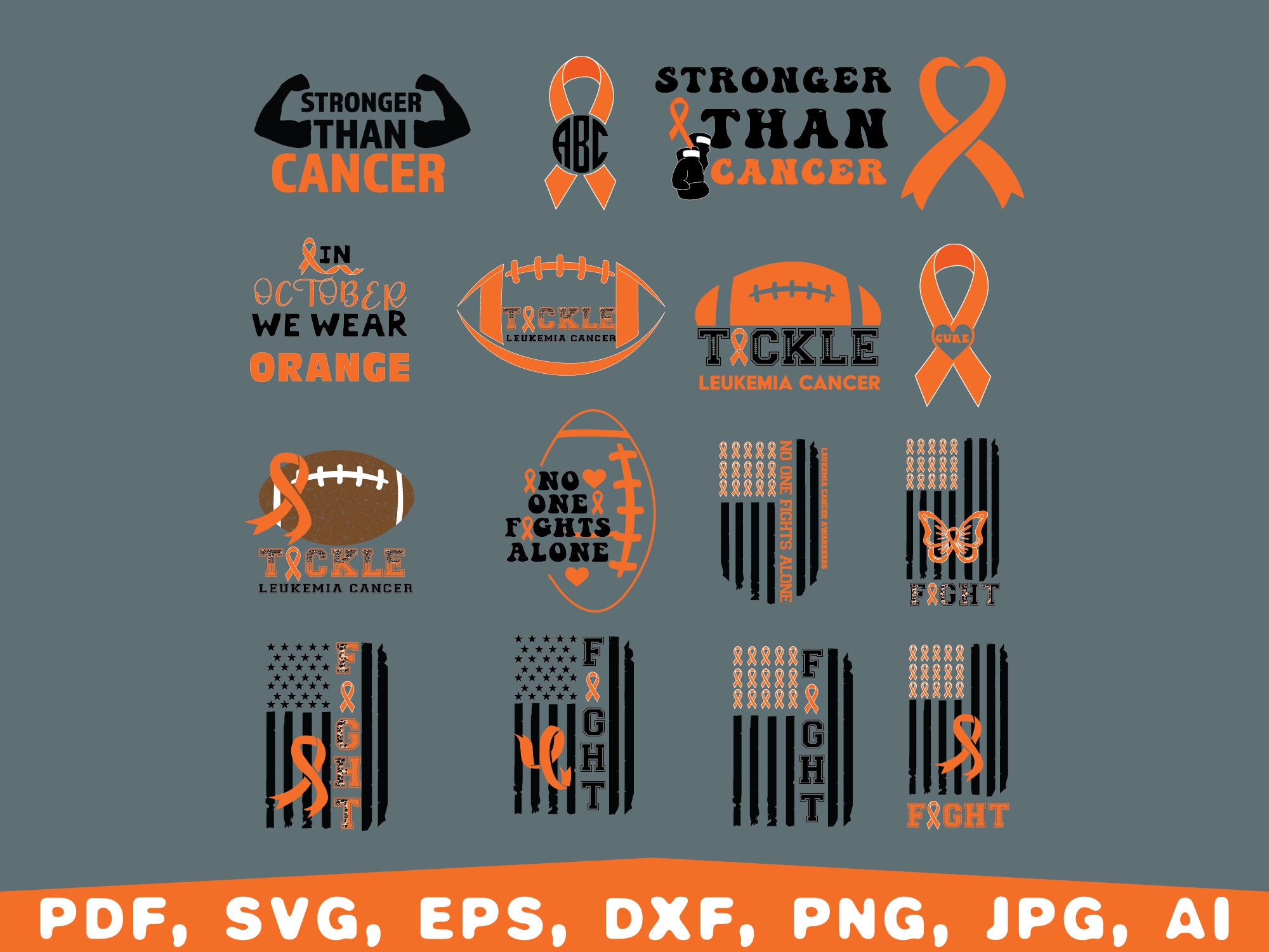 Leukemia Cancer Awareness Svg, Orange Ribbon SVG, Leukemia Cancer Cut ...