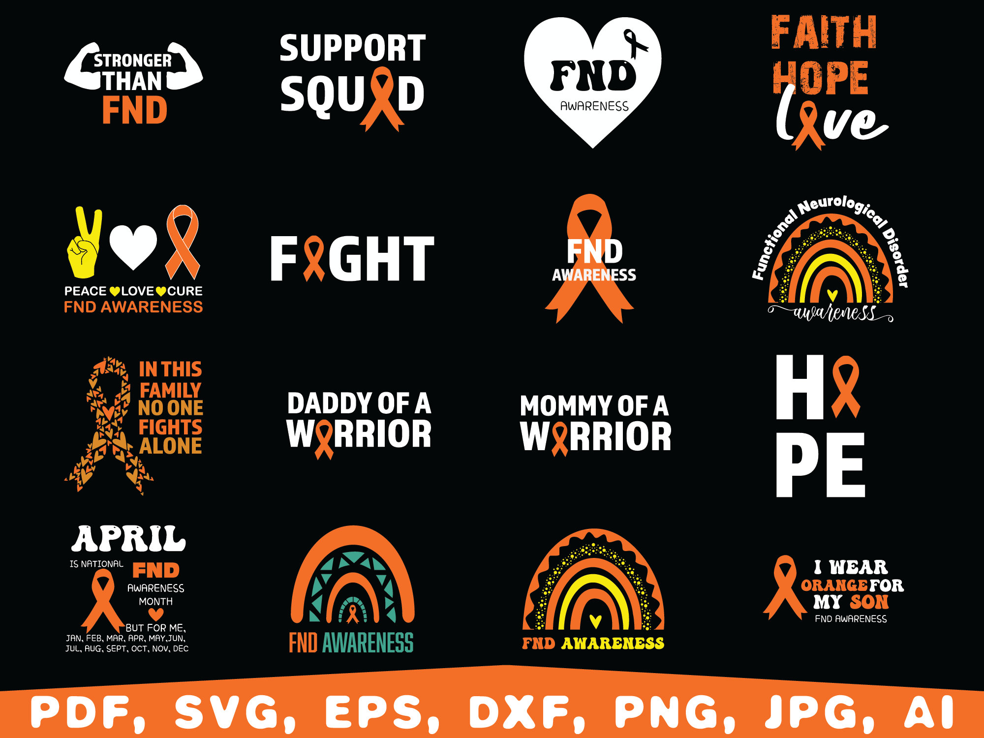 FND Awareness Svg, Functional Neurological Disorder Svg, Orange Ribbon ... FND Awareness Svg, Functional Neurological Disorder Svg, Orange Ribbon ...