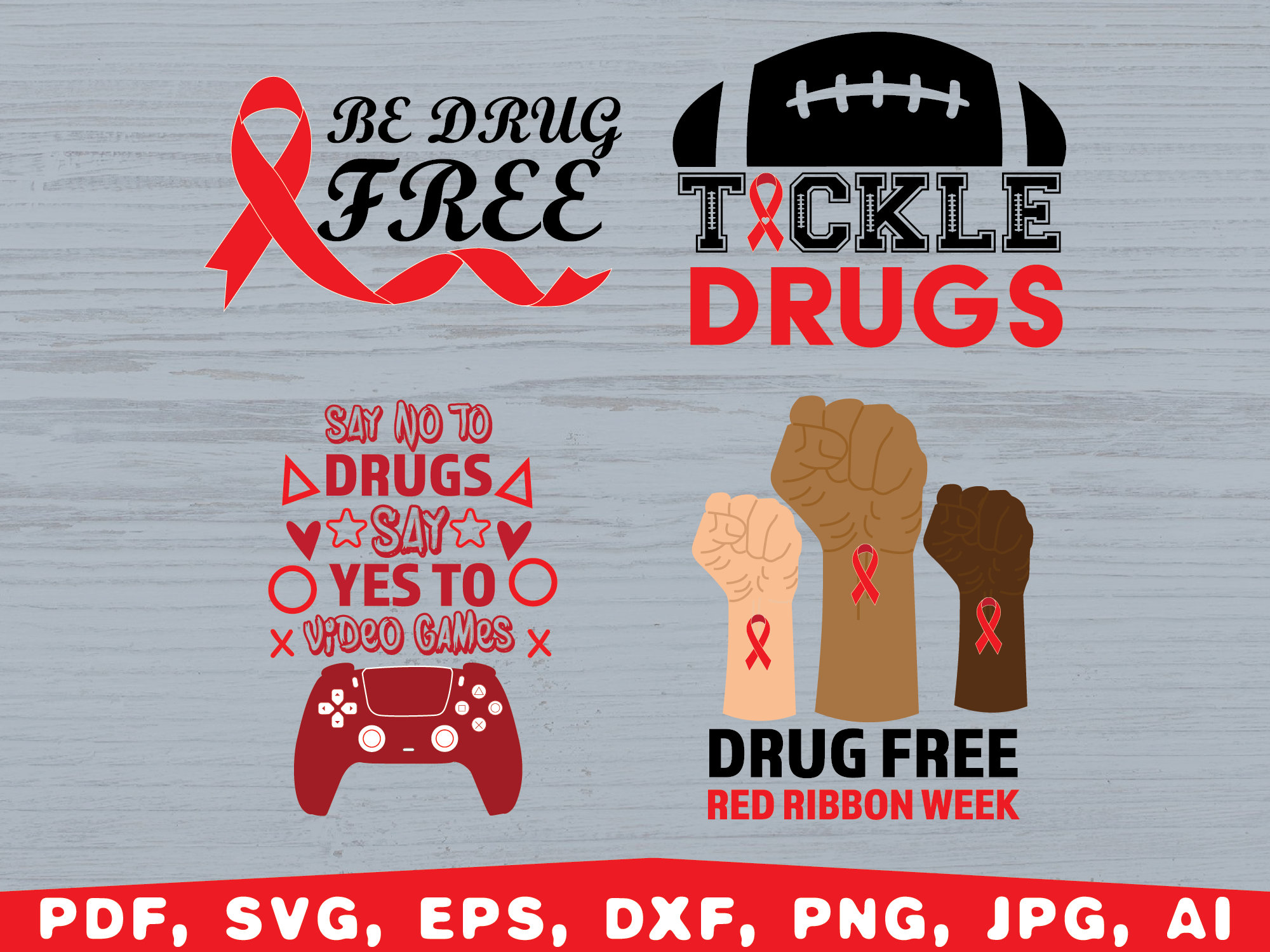 Red Ribbon Week Svg, No to Drugs SVG, Anti-drug Svg, Red Ribbon Svg ...