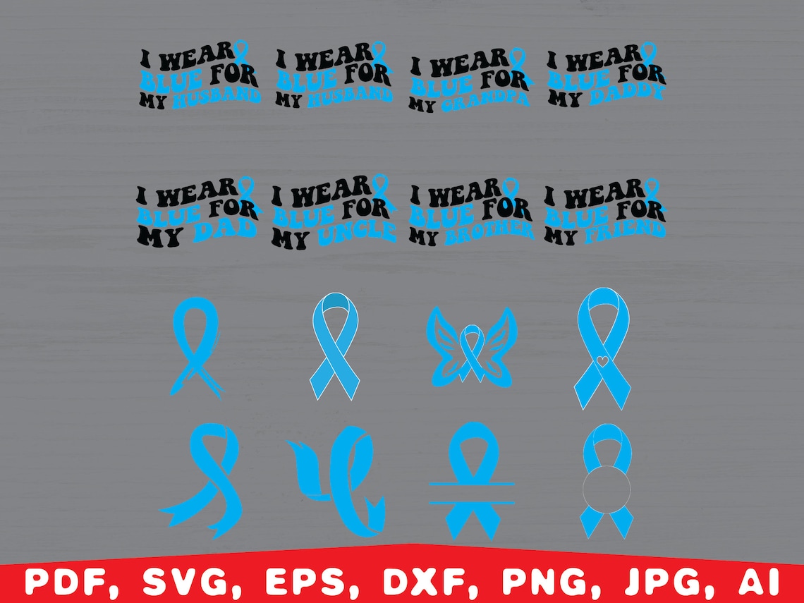 Prostate Cancer Awareness Svg, Prostate Cancer Svg Png, Blue Ribbon SVG ...
