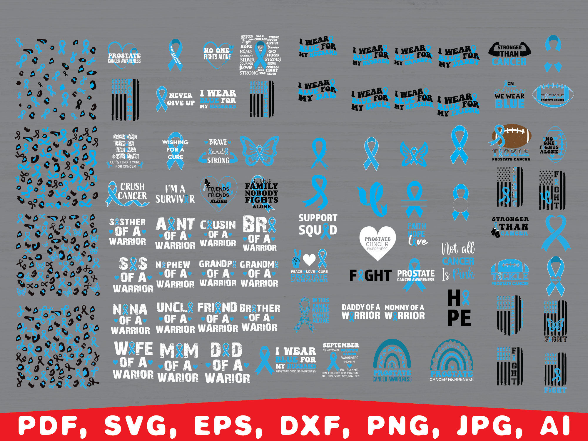 Prostate Cancer Awareness Svg, Prostate Cancer Svg Png, Blue Ribbon SVG ...