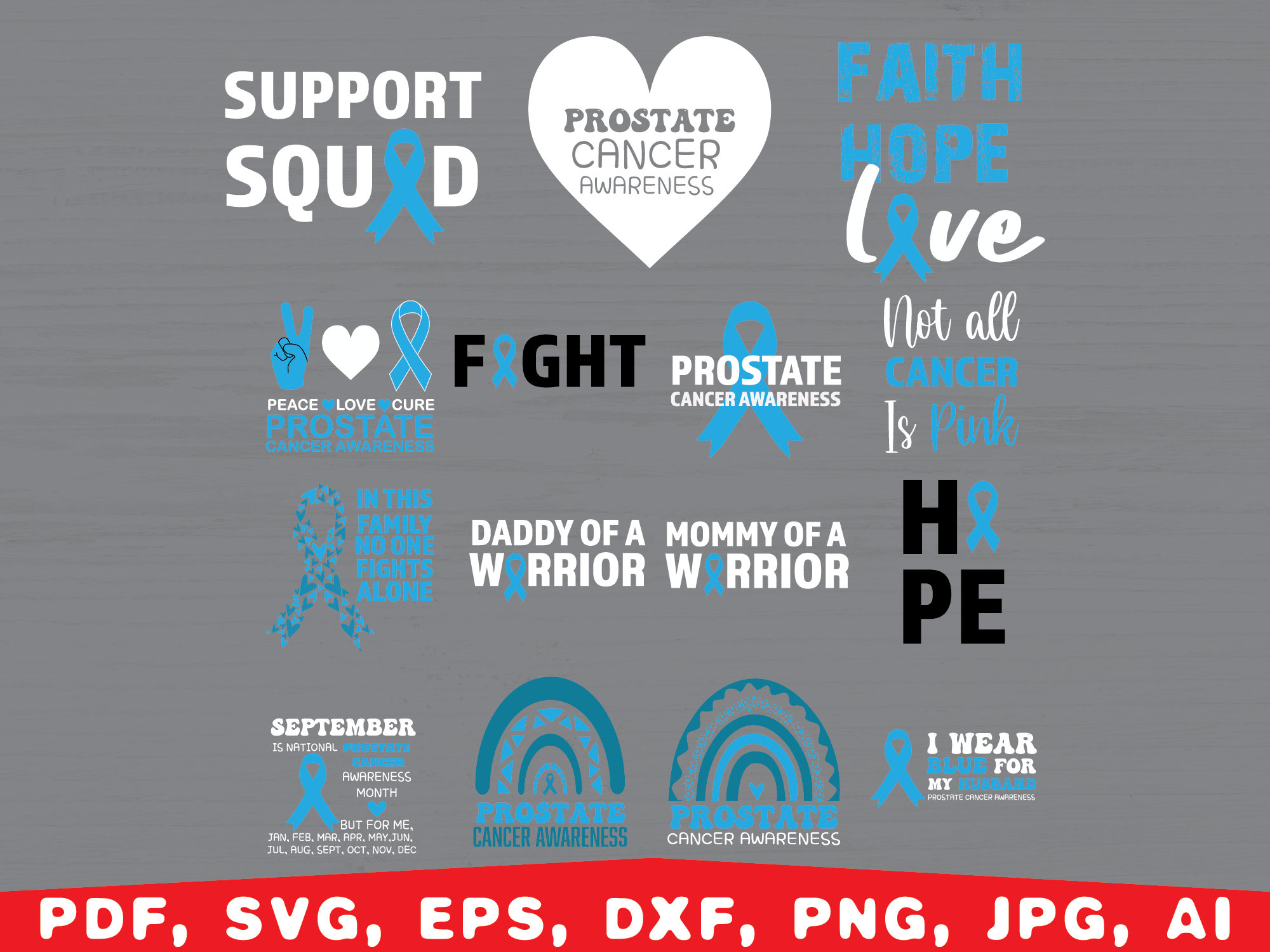 Prostate Cancer Awareness Svg, Prostate Cancer Svg Png, Blue Ribbon SVG ...