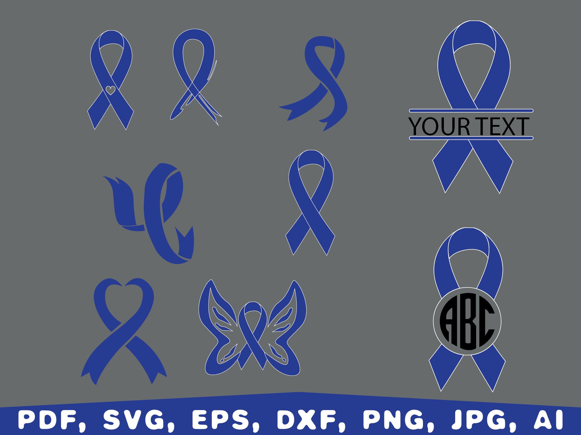 ALS Awareness Svg, Blue Ribbon SVG, Als Cancer Cut Files, Als Ribbon ...