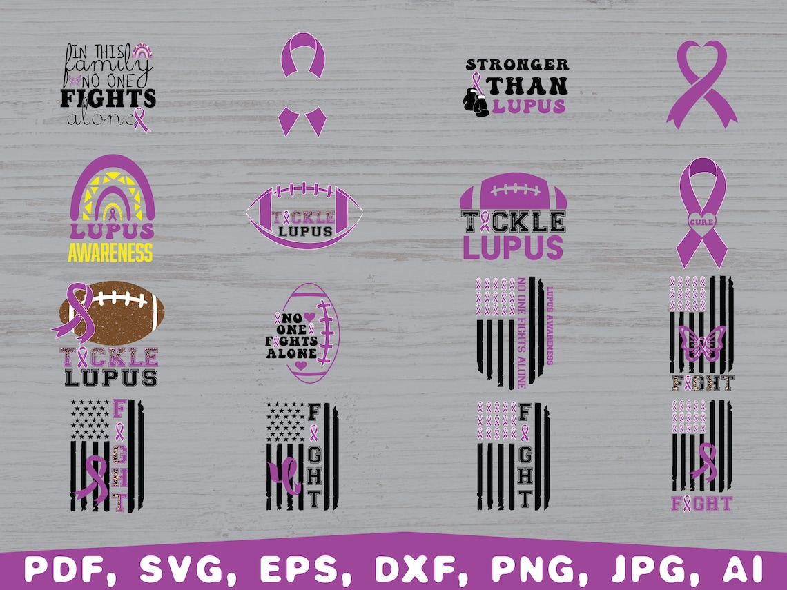 Lupus Awareness Svg, Purple Ribbon Svg, Lupus Ribbon Svg, Peace Love ...