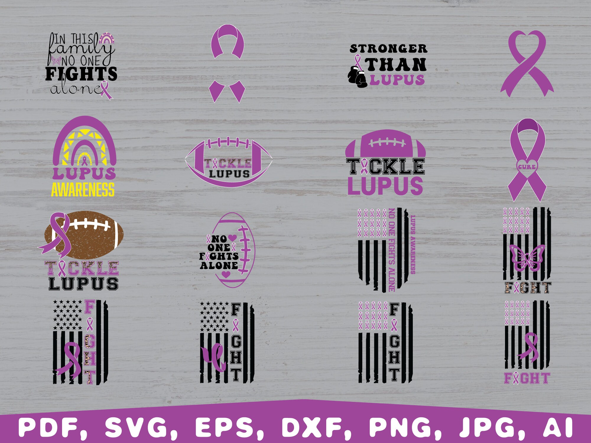 Lupus Awareness Svg, Purple Ribbon Svg, Lupus Ribbon Svg, Peace Love ...