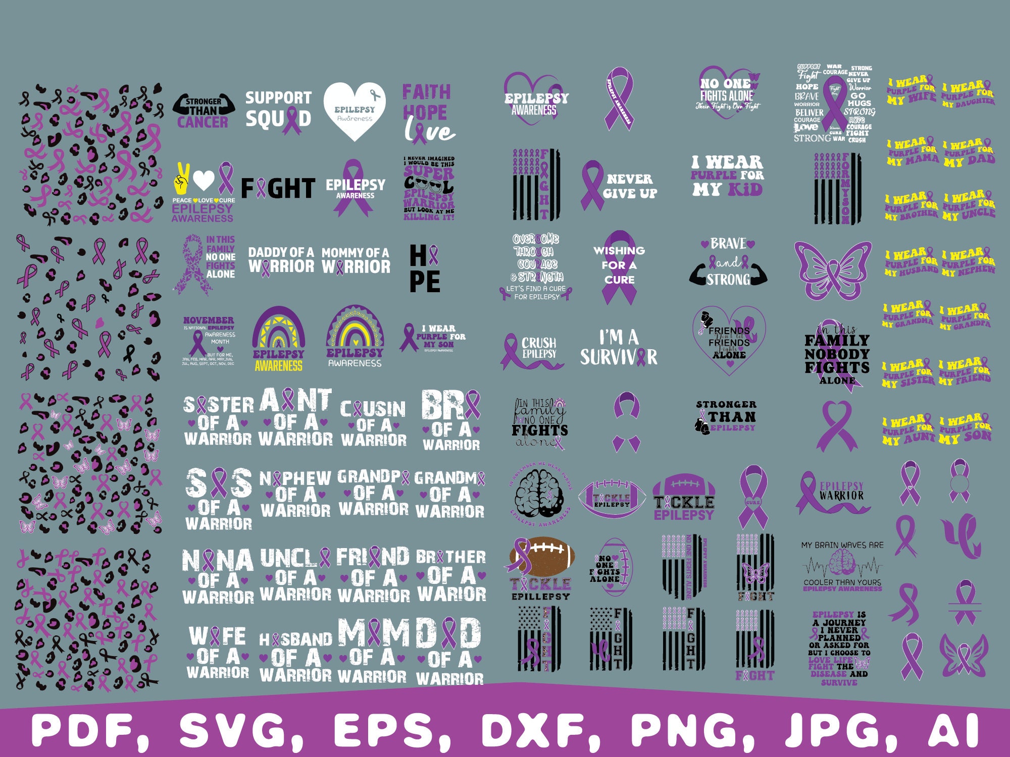 Epilepsy Awareness Svg, Purple Ribbon Svg, Epilepsy Ribbon Svg, Peace ...