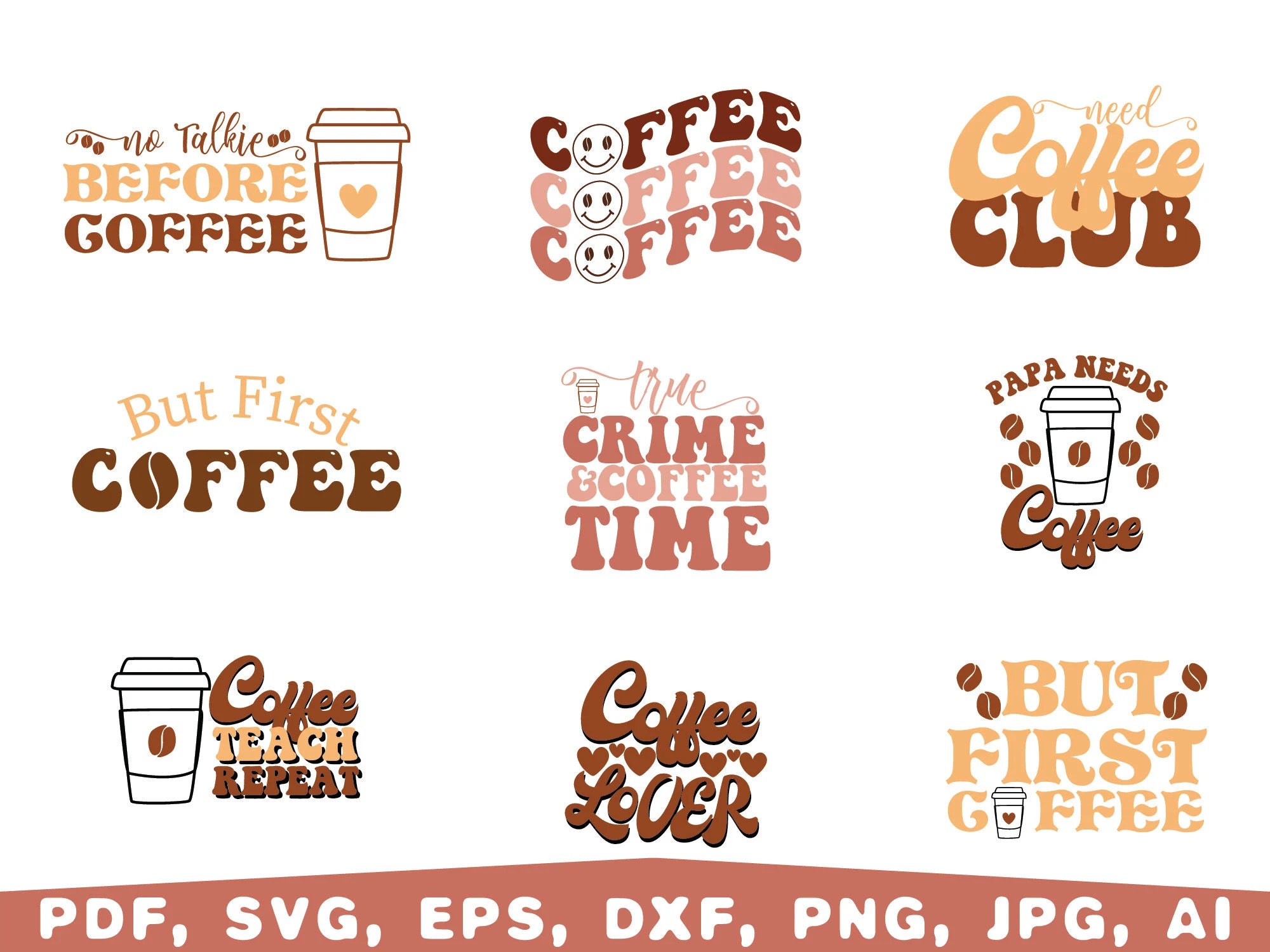 Retro Coffee Can Glass Libbey Svg Png, Coffee Glass Wrap Svg Bundle ...