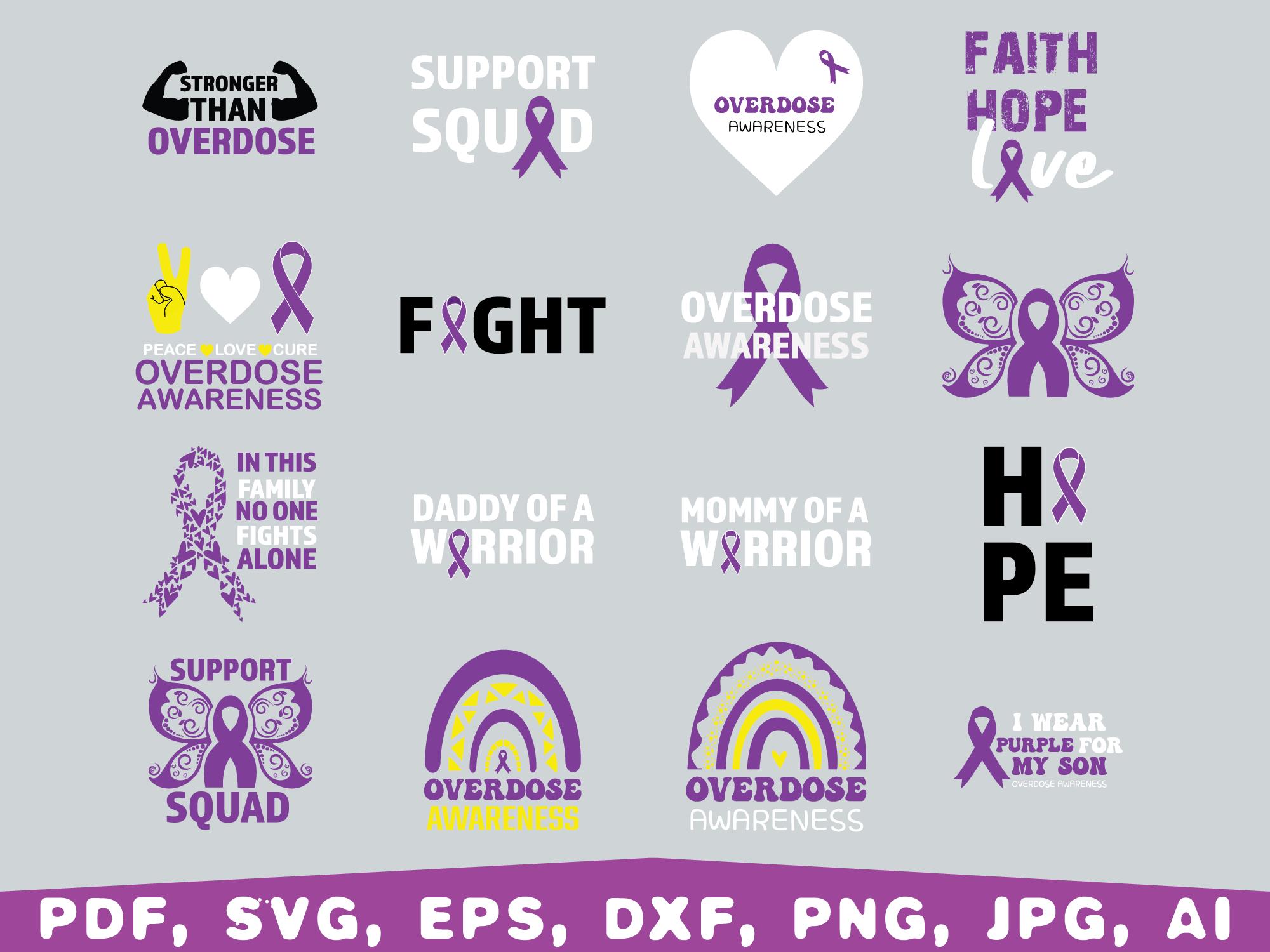 Overdose Awareness Svg, Purple Ribbon SVG, Overdose Cut Files ...