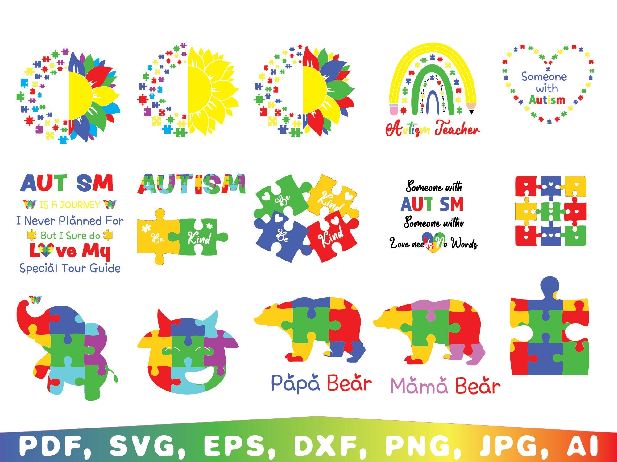 Autism Svg Bundle, Autism Svg, Autism Puzzle Svg, Autism Awareness ...