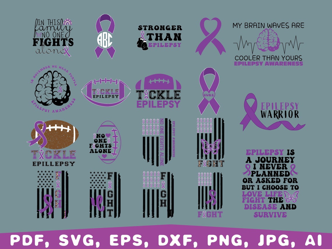 Epilepsy Awareness Svg, Purple Ribbon Svg, Epilepsy Ribbon Svg, Peace ...