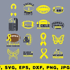 Bone Awareness Svg, Yellow Ribbon SVG, Liver Cancer Cut Files, Bone ...