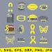 Bone Awareness Svg, Yellow Ribbon SVG, Liver Cancer Cut Files, Bone ...
