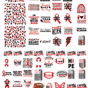 Heart Disease Awareness Svg Png, I Wear Red Svg,red Ribbon Svg, Heart ...