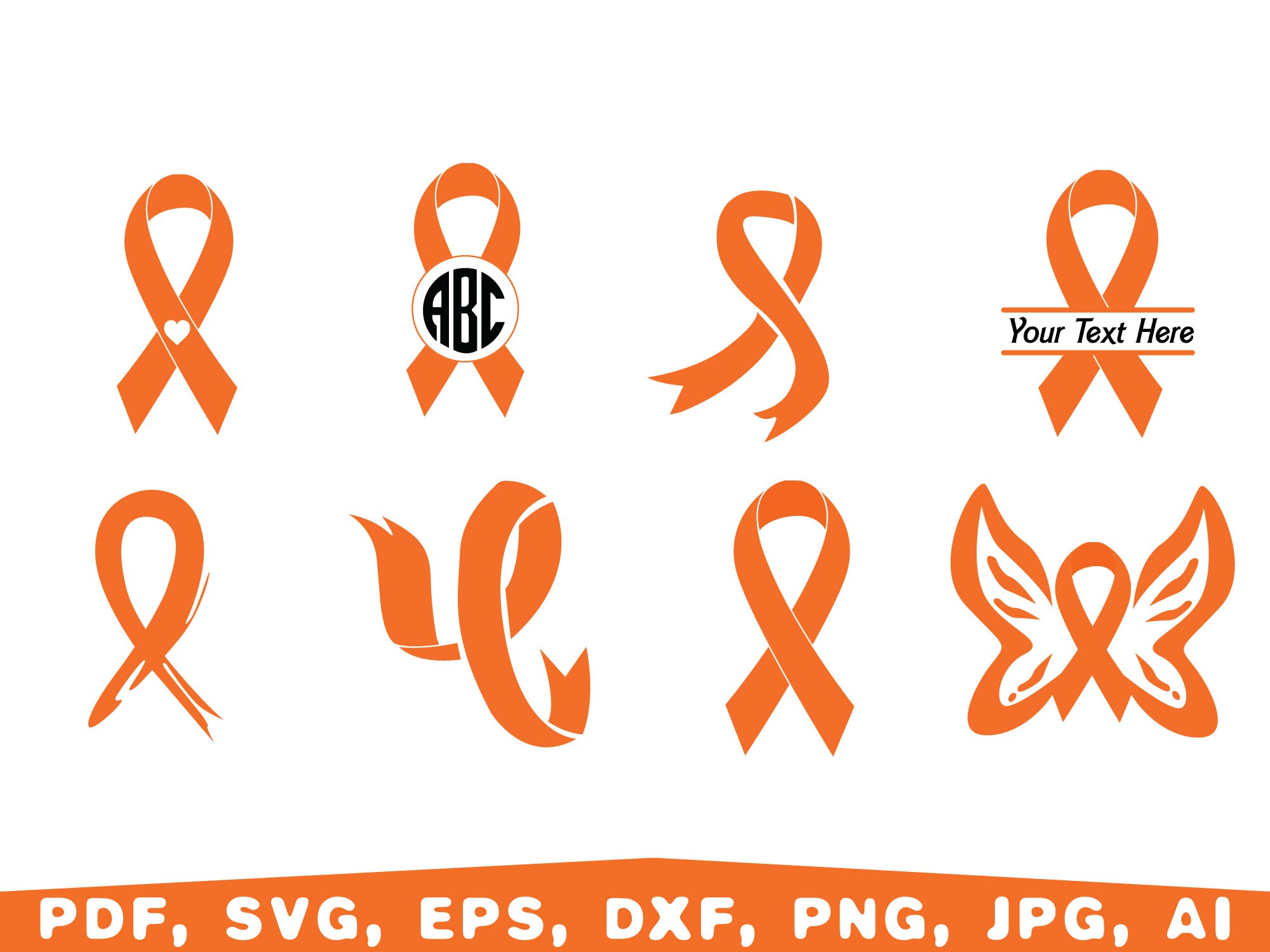 FND Awareness Svg, Functional Neurological Disorder Svg, Orange Ribbon ...