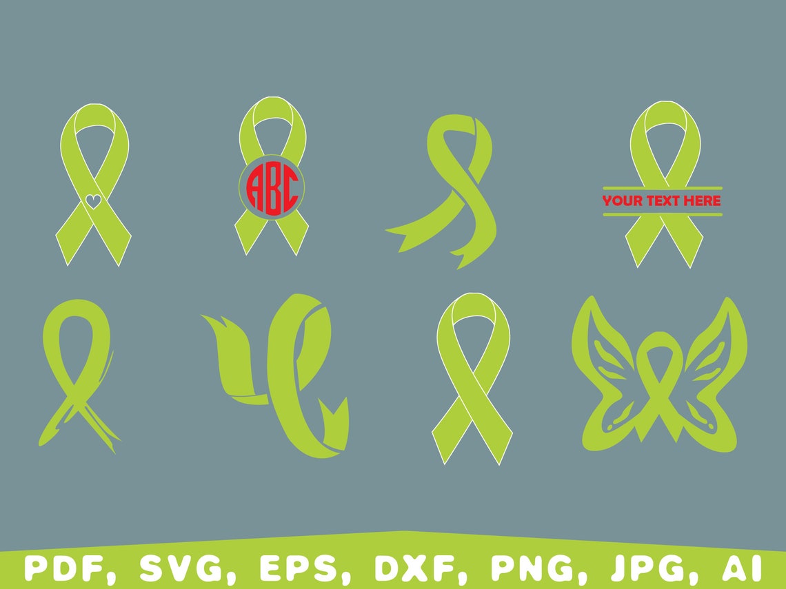Non-hodgkin Lymphoma Awareness Svg Bundle, Lime Green Ribbon Svg ...