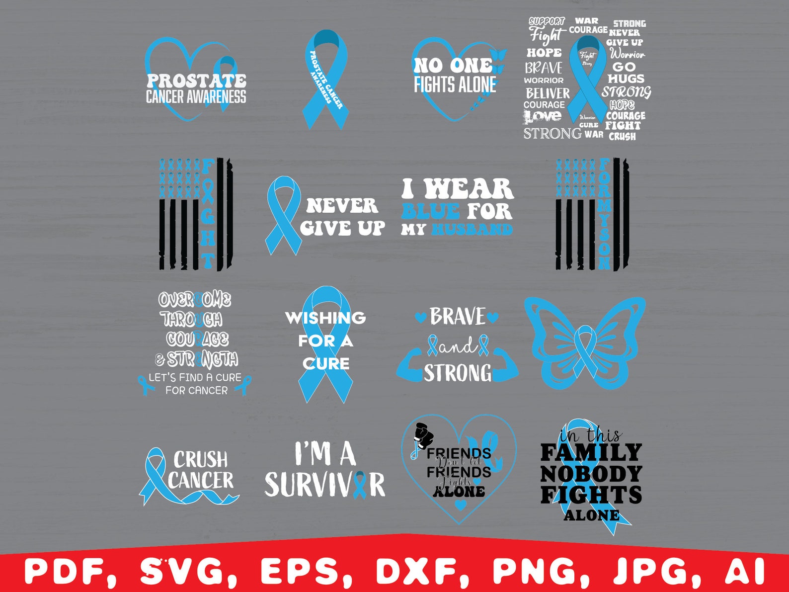 Prostate Cancer Awareness Svg, Prostate Cancer Svg Png, Blue Ribbon SVG ...