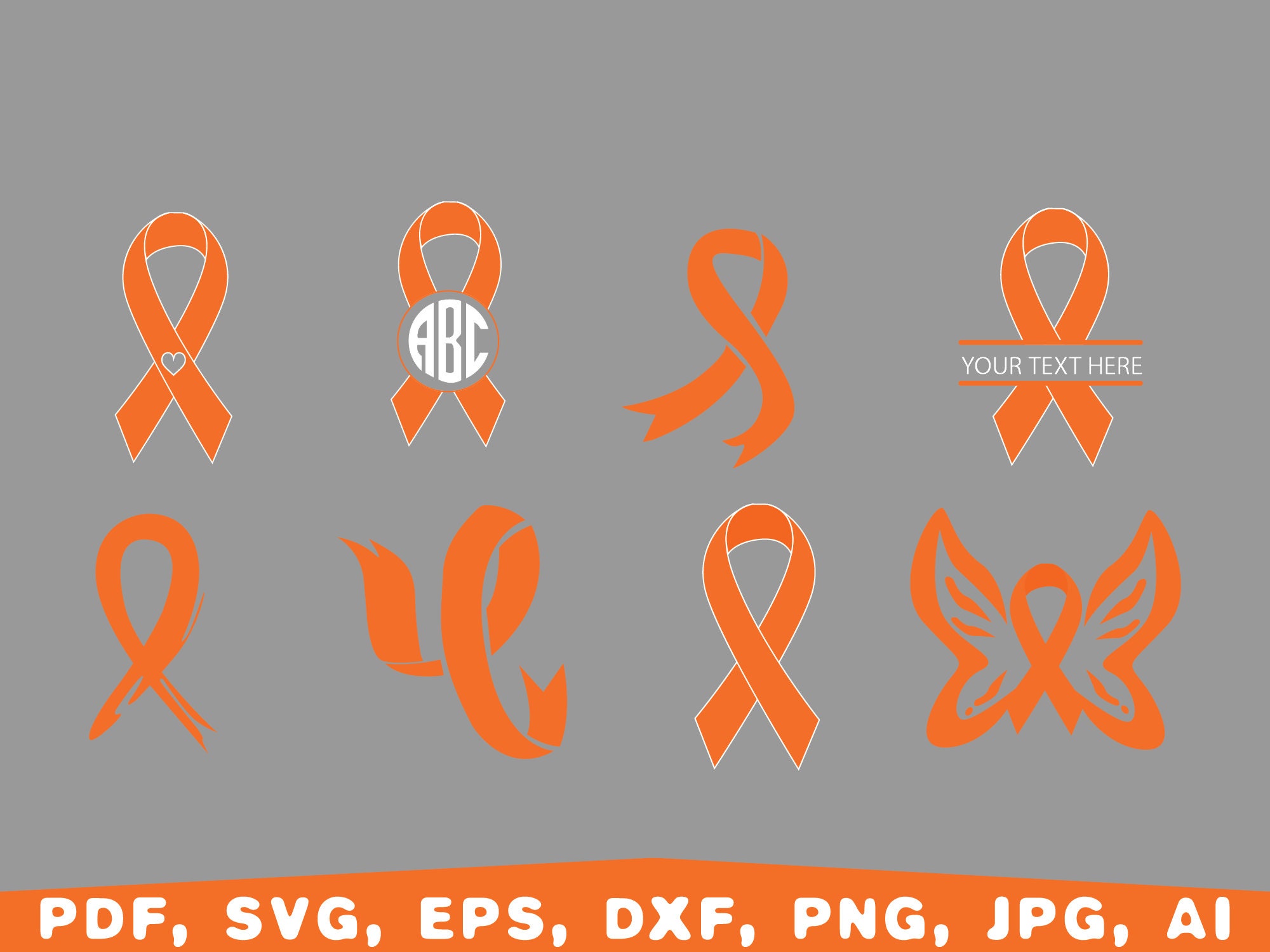 Multiple Sclerosis Awareness Svg, Orange Ribbon Svg, Multiple Sclerosis ...