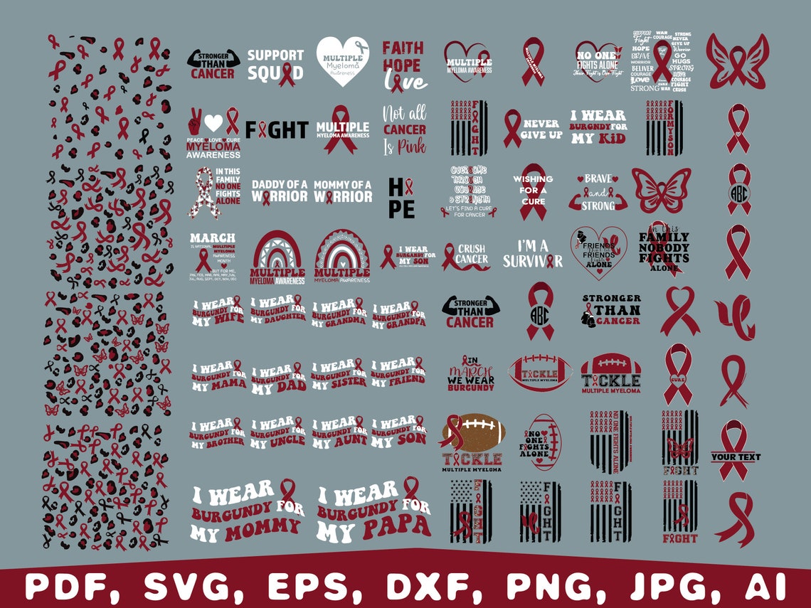 Multiple Myeloma Awareness Svg Bundle, Multiple Myeloma Ribbon Svg Png ...