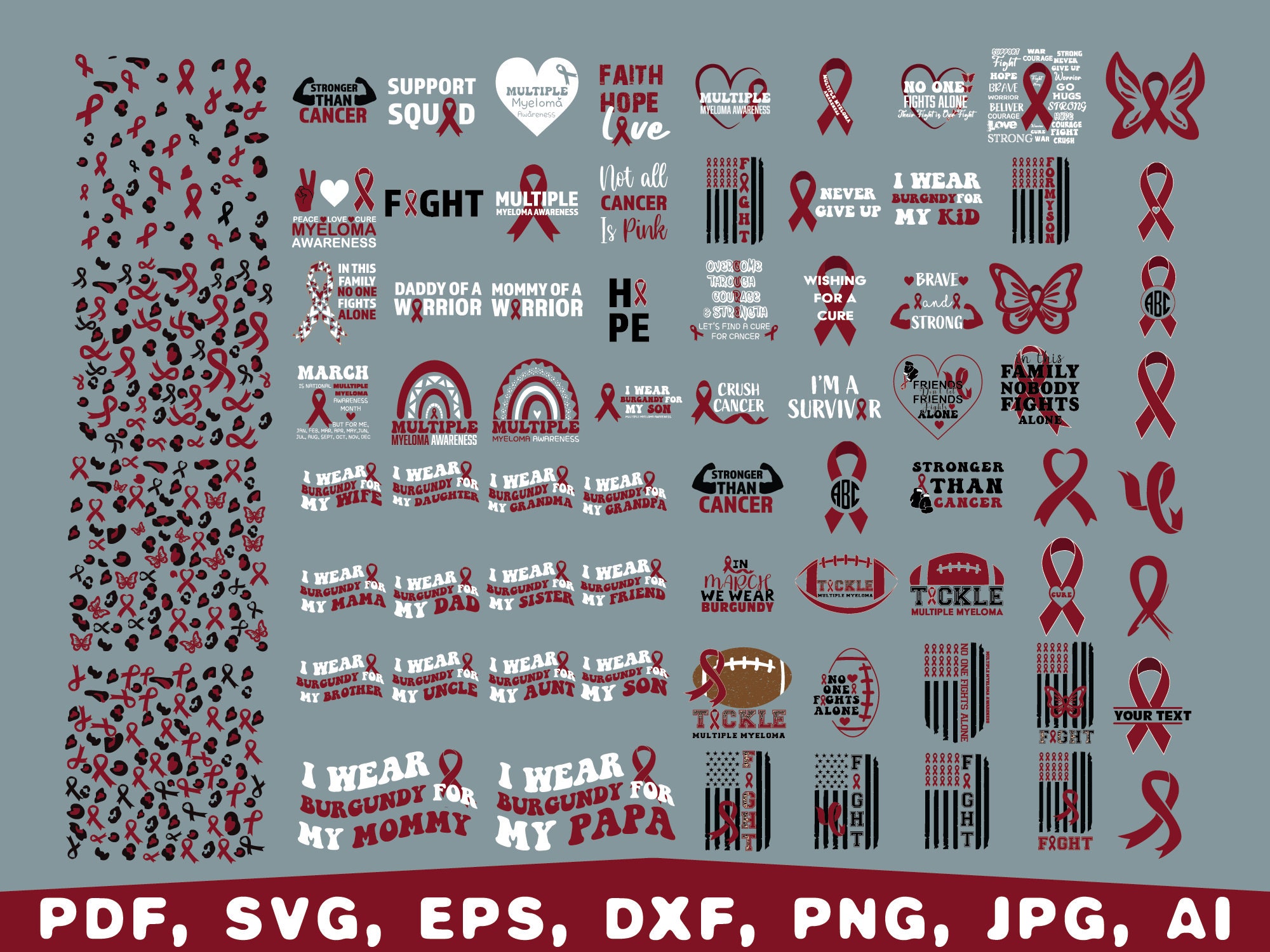 Multiple Myeloma Awareness Svg Bundle, Multiple Myeloma Ribbon Svg Png ...