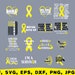 Bone Awareness Svg, Yellow Ribbon SVG, Liver Cancer Cut Files, Bone ...