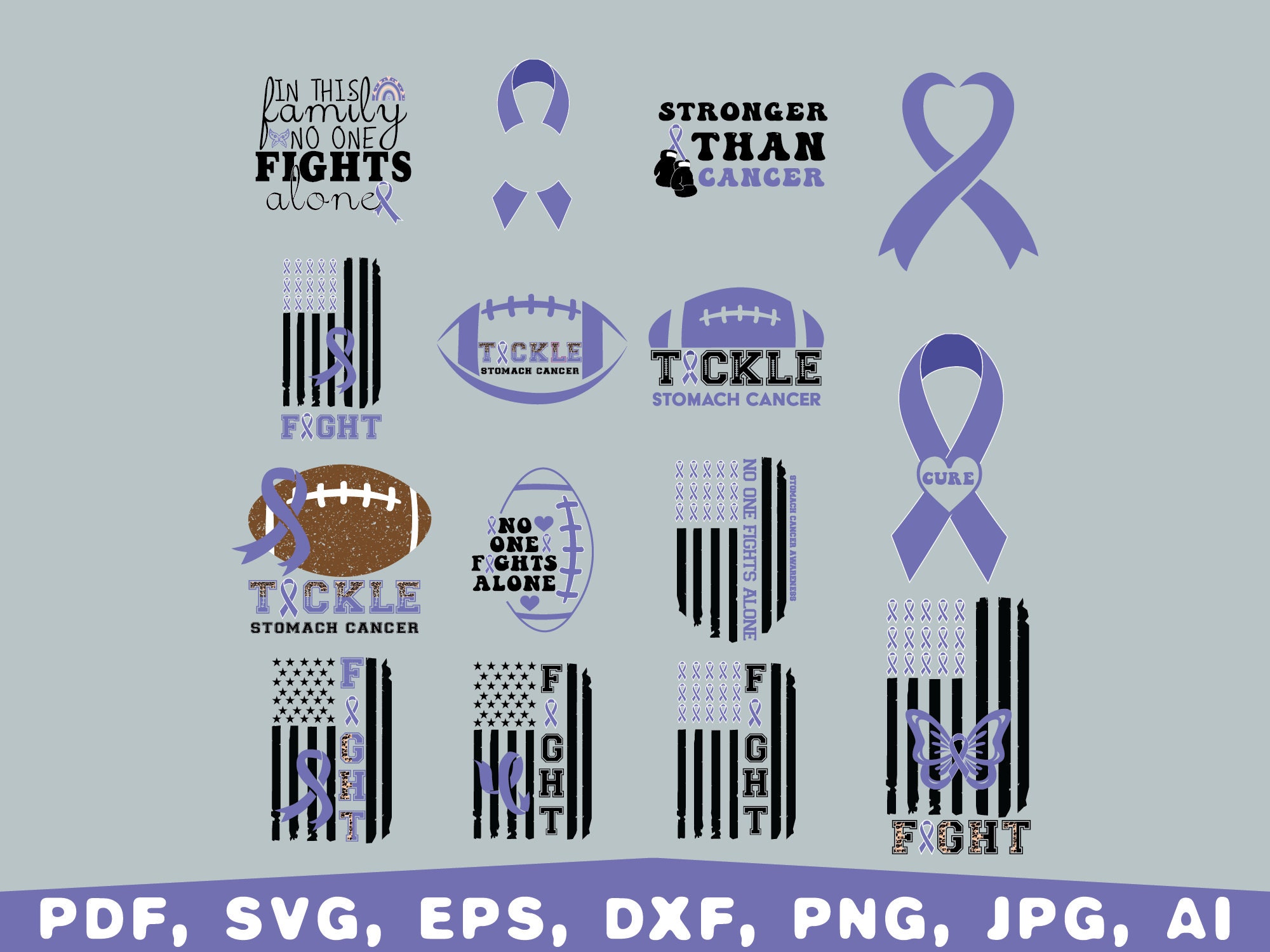 Stomach Cancer Awareness Svg, Periwinkle Ribbon SVG, Stomach Cancer Cut ...