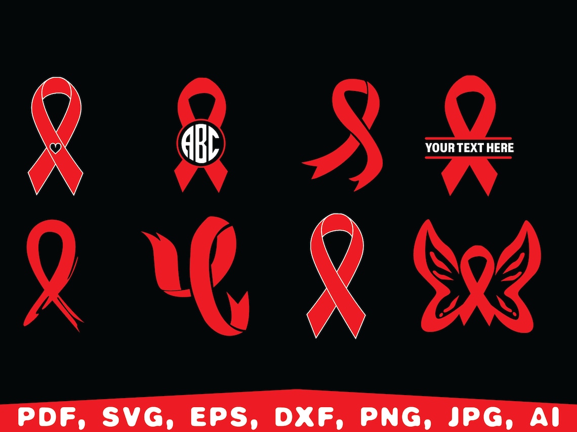 Heart Disease Awareness Svg Png, I Wear Red Svg,red Ribbon Svg, Heart ...