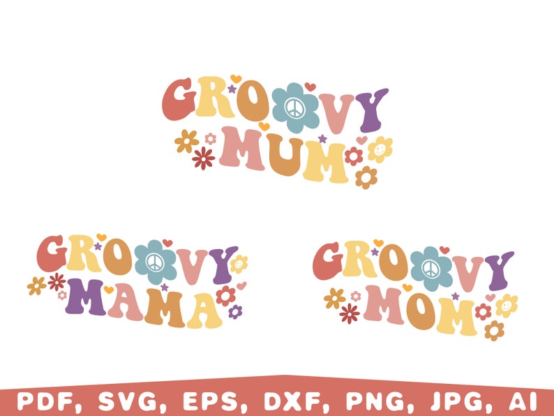 Groovy Family Svg Bundle, Groovy Family Ng, Retro Family Svg, Matching ...