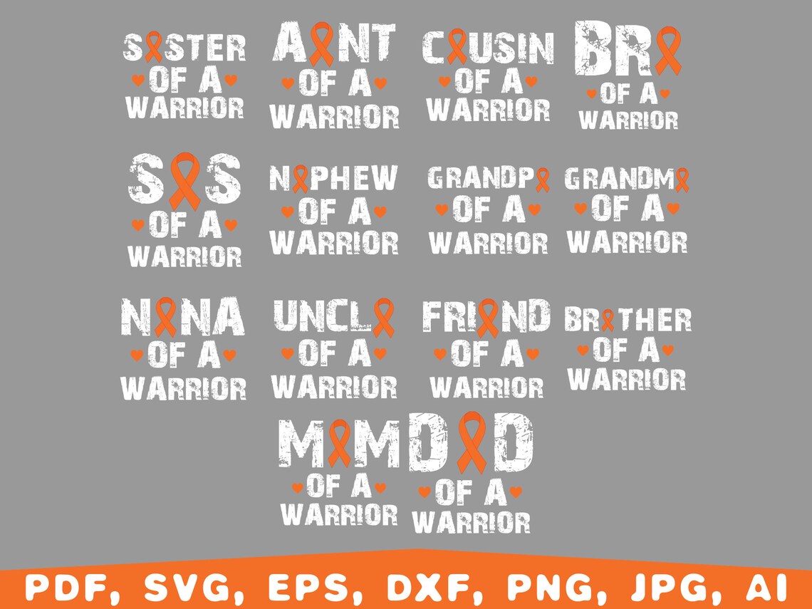 Multiple Sclerosis Awareness Svg, Orange Ribbon Svg, Multiple Sclerosis ...