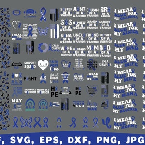 ALS Awareness Svg, Blue Ribbon SVG, Als Cancer Cut Files, Als Ribbon ...
