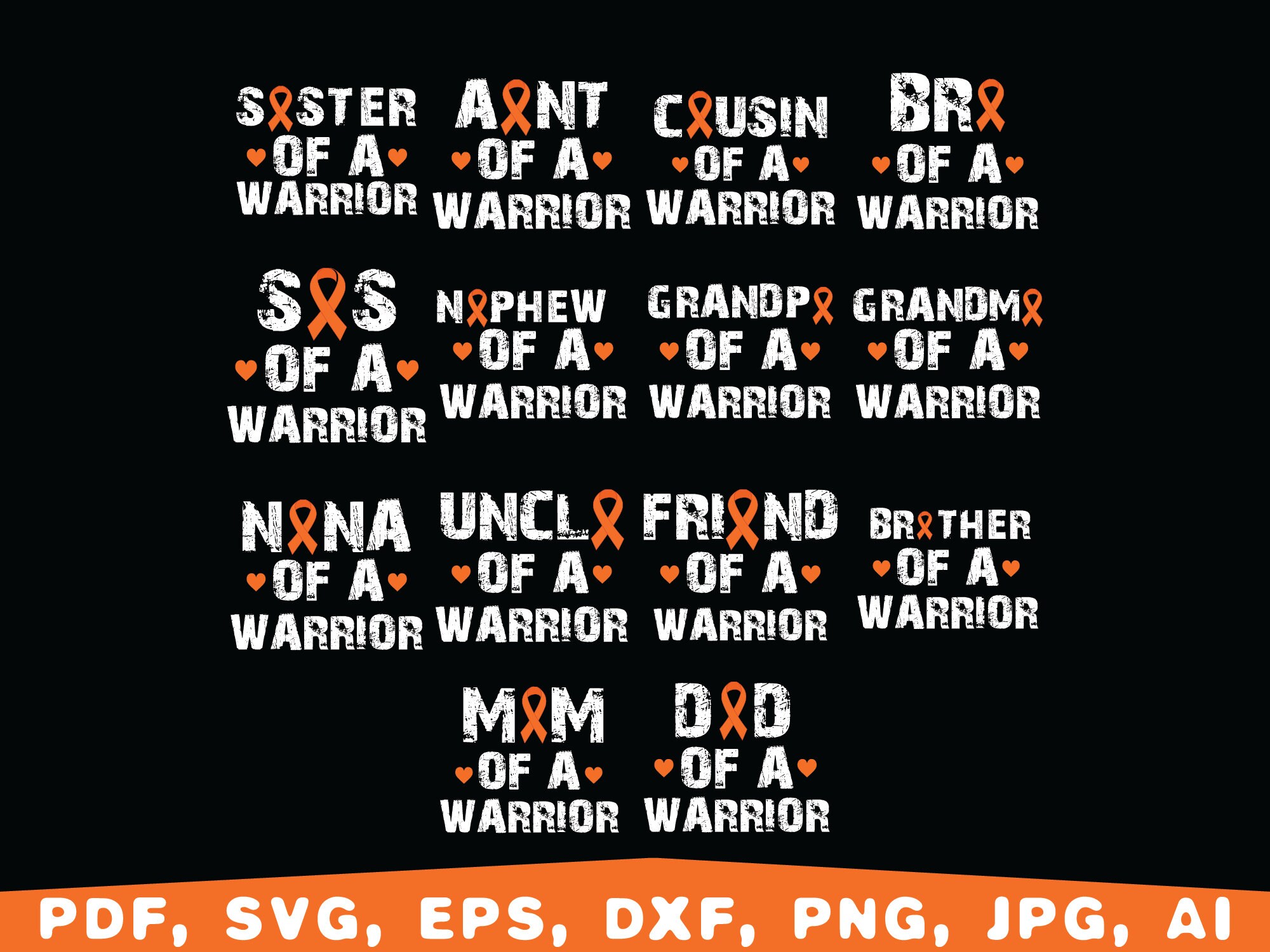 FND Awareness Svg, Functional Neurological Disorder Svg, Orange Ribbon ...