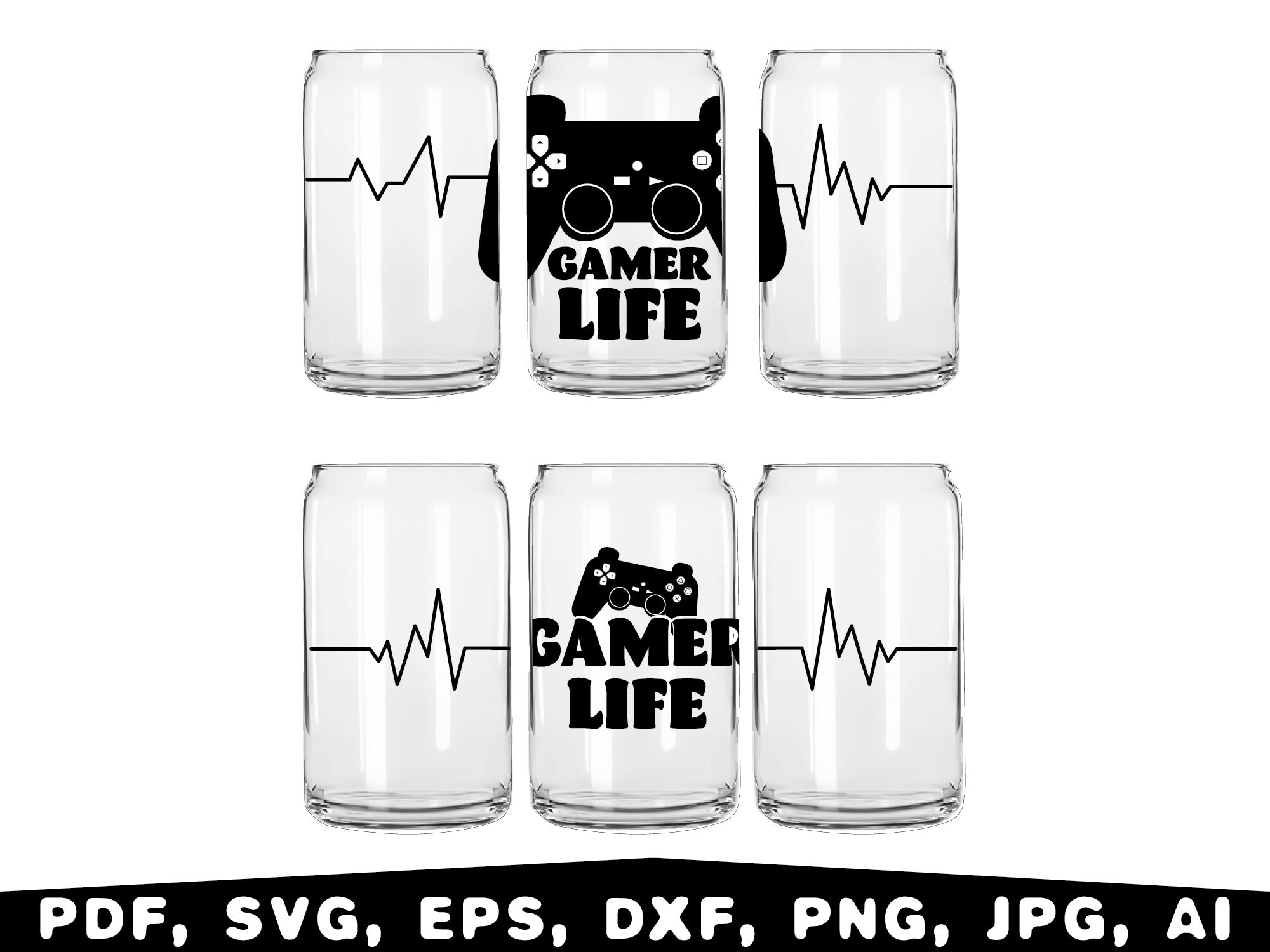 Gamer Fuel Can Glass Wrap SVG, Gamer Glass Wrap Svg, 16oz Gaming Libbey ...