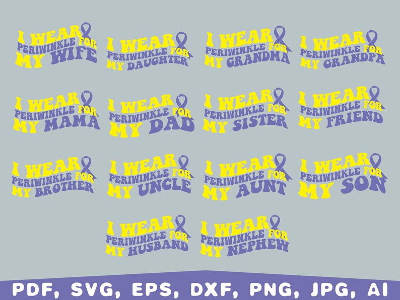Esophageal Cancer Awareness Svg Png, Periwinkle Ribbon SVG, Esophageal ...