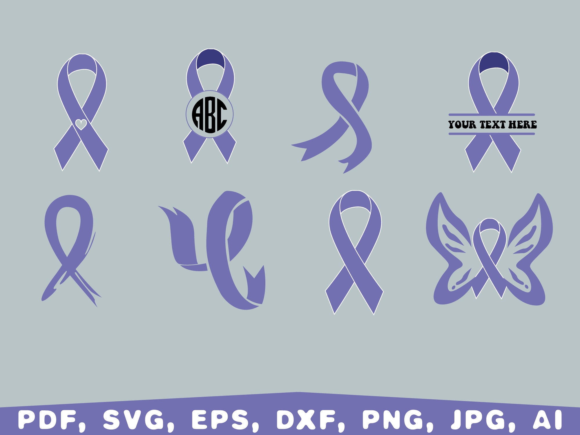 Stomach Cancer Awareness Svg, Periwinkle Ribbon SVG, Stomach Cancer Cut ...